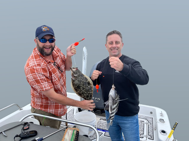 Adam Floyd & Andre with a nice flounder & sheepshead. The guys caught ...